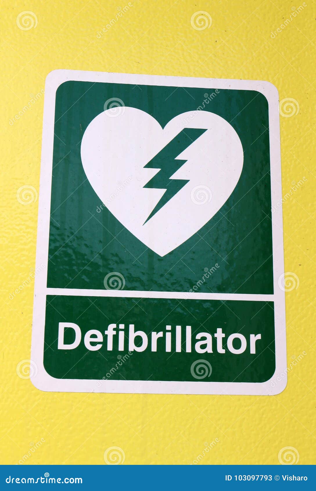 Defibrillator sign stock image. Image of defibrillator - 103097793