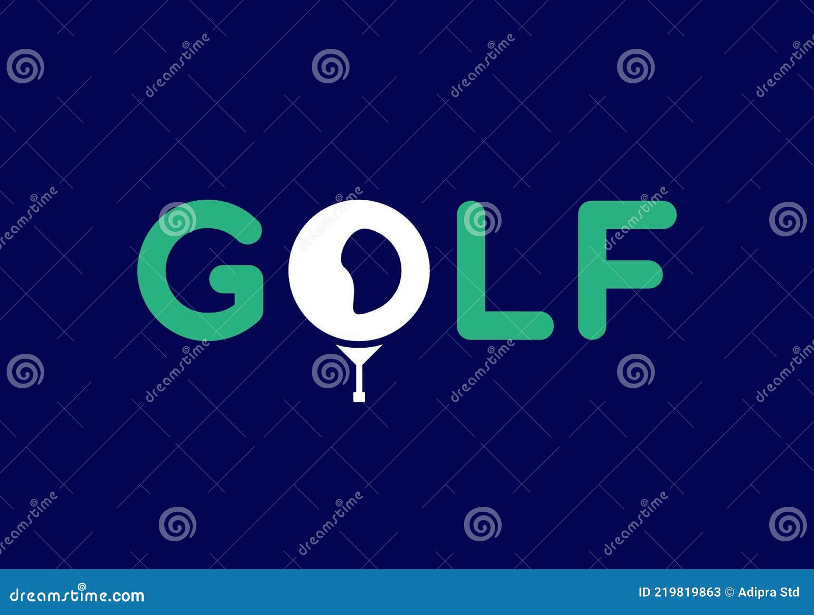 Green white of golf text stock vector. Illustration of badge - 219819863