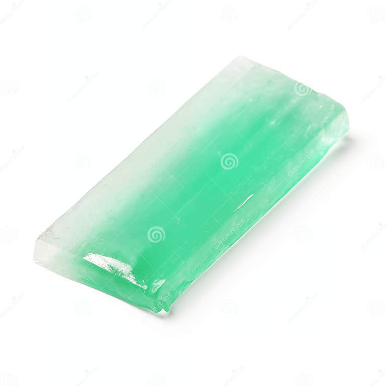 Green and White Gradient Soap Bar with Translucent Texture on White ...