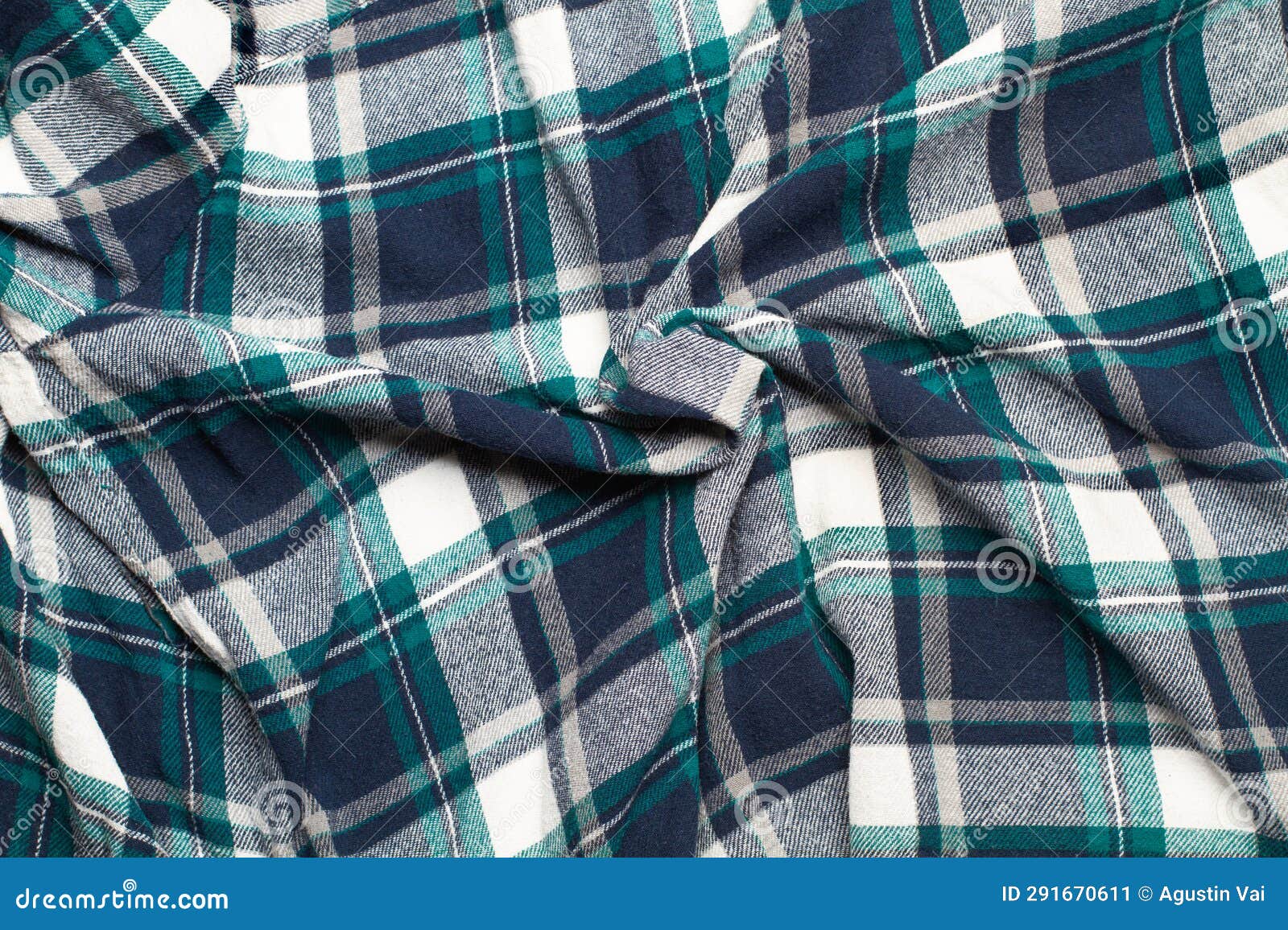 Green, White and Gray Plaid Fabric in a Close Up View Stock Image ...