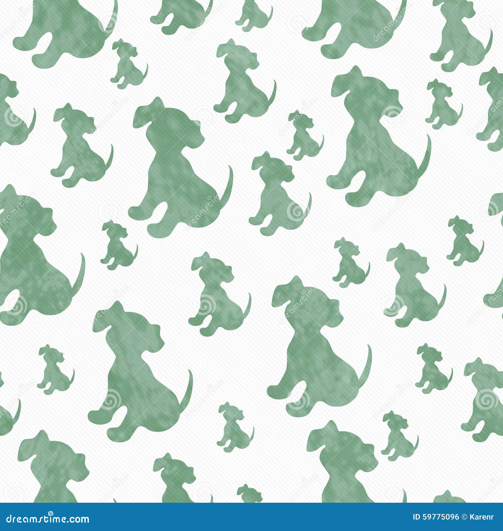 Green and White Puppy Dog Tile Pattern Repeat Background Stock ...