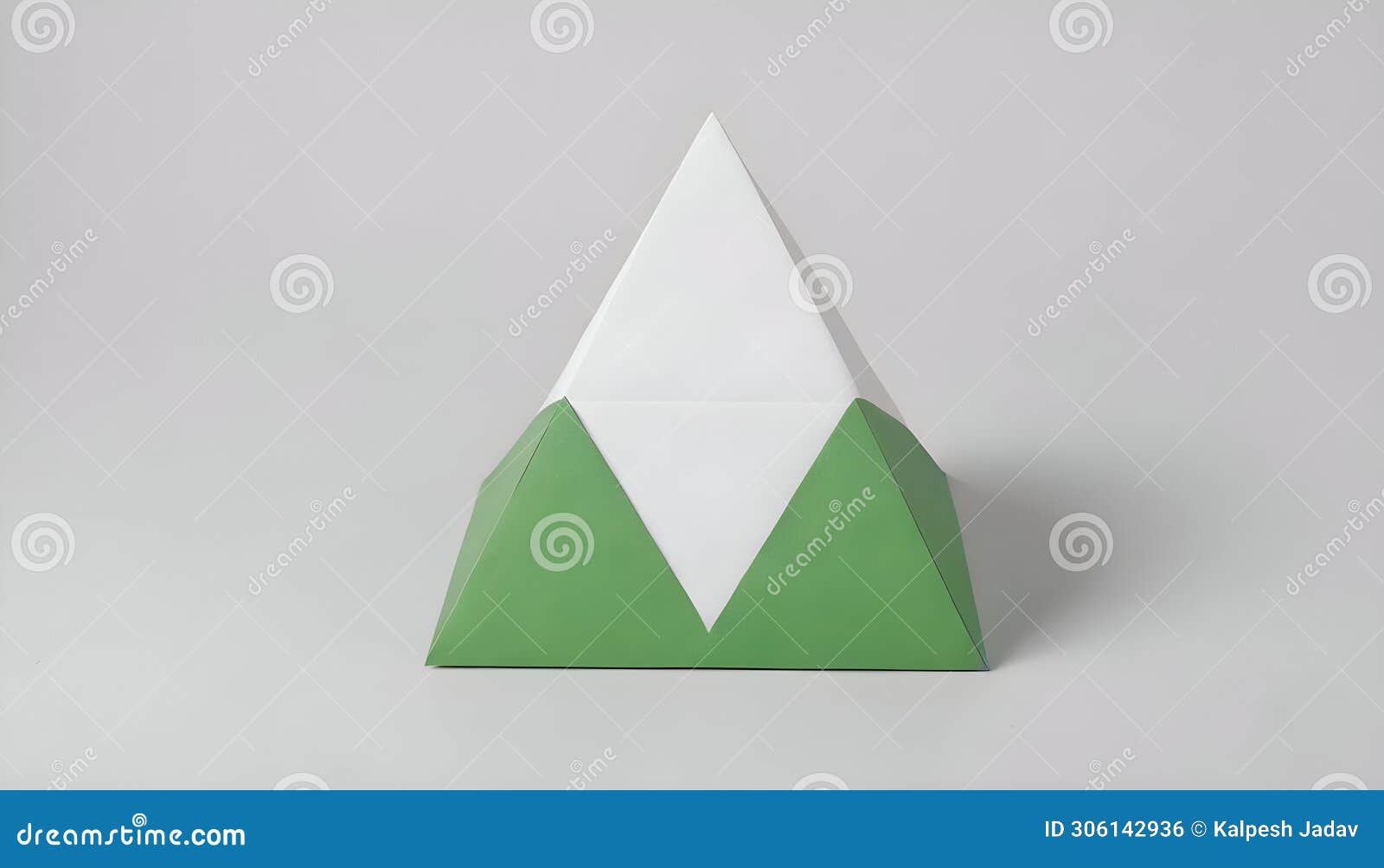 "a Green and White Pyramid-Shaped Object with a Triangular Point" Stock ...