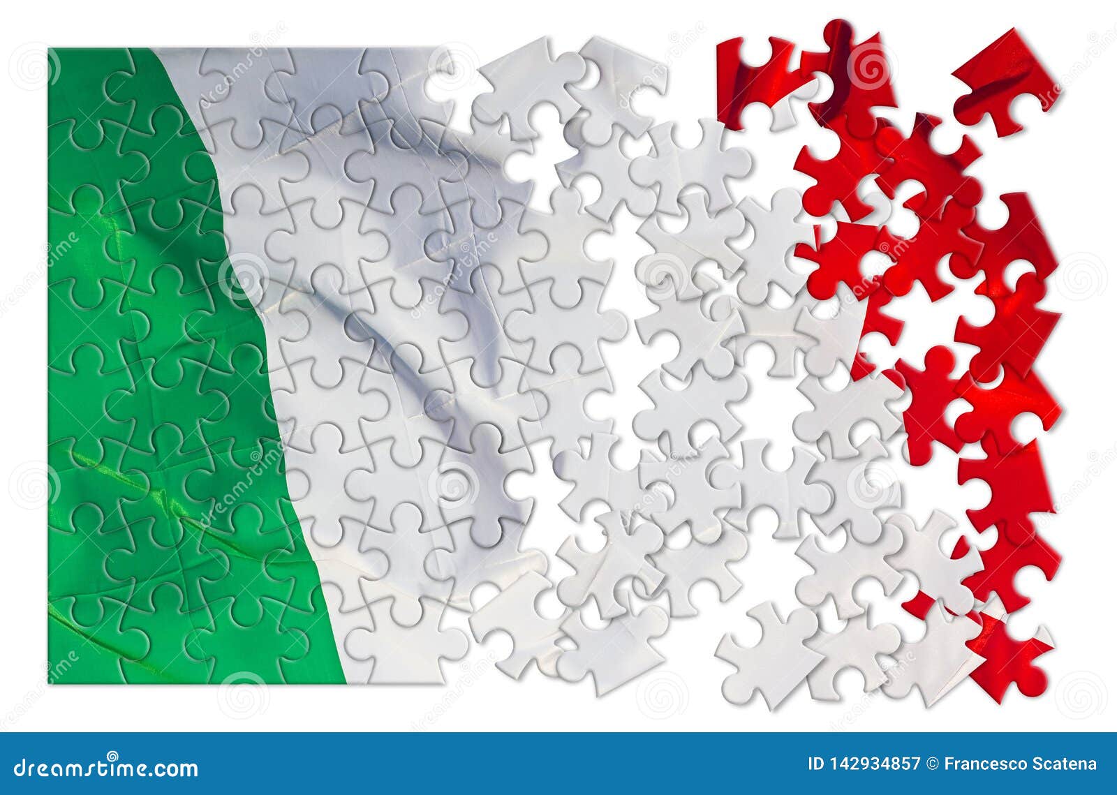 Green, White and Red Italian Flag - Concept Image in Jigsaw Puzzle ...