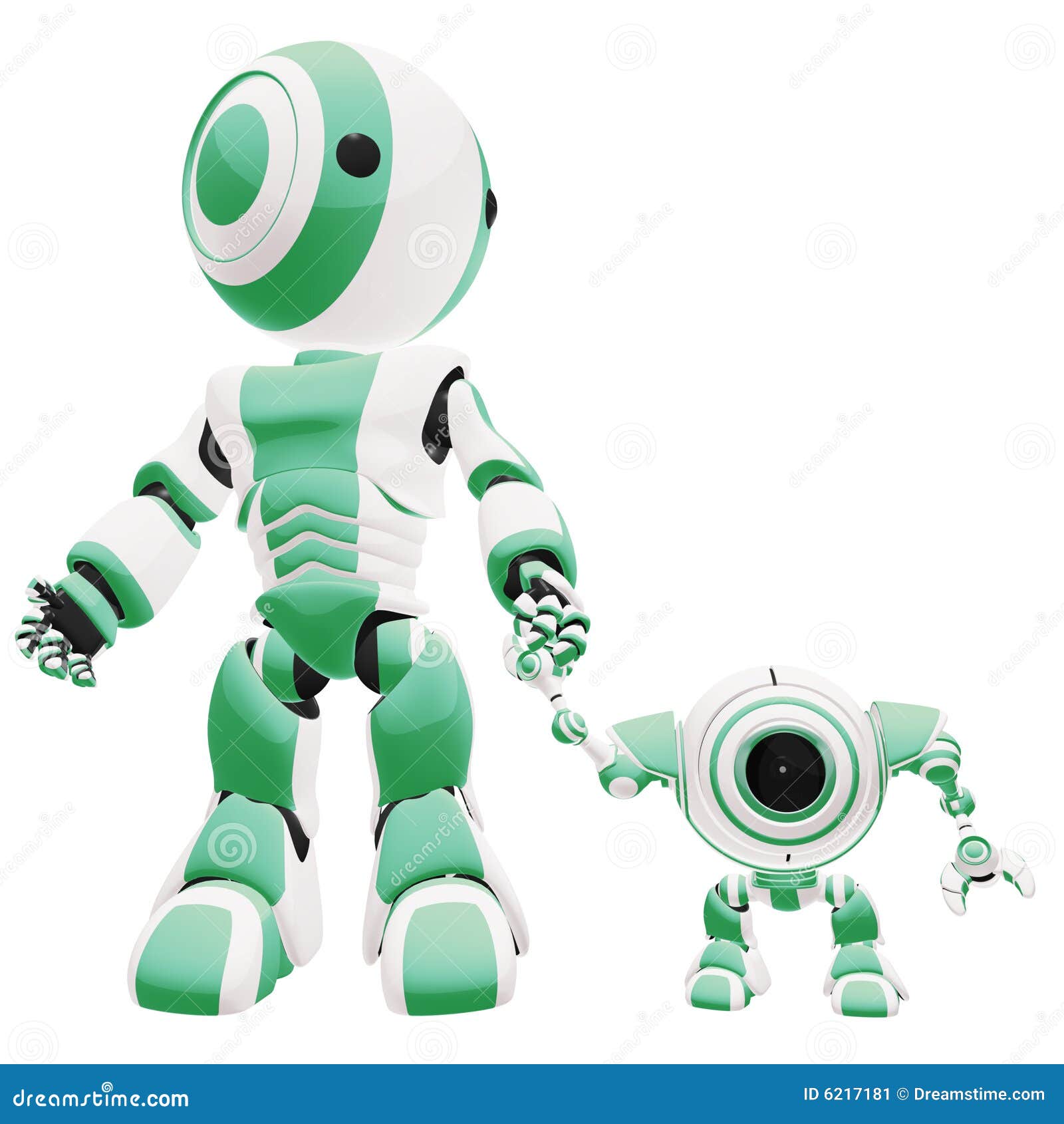 Green and white robots stock illustration. Illustration of electronic ...
