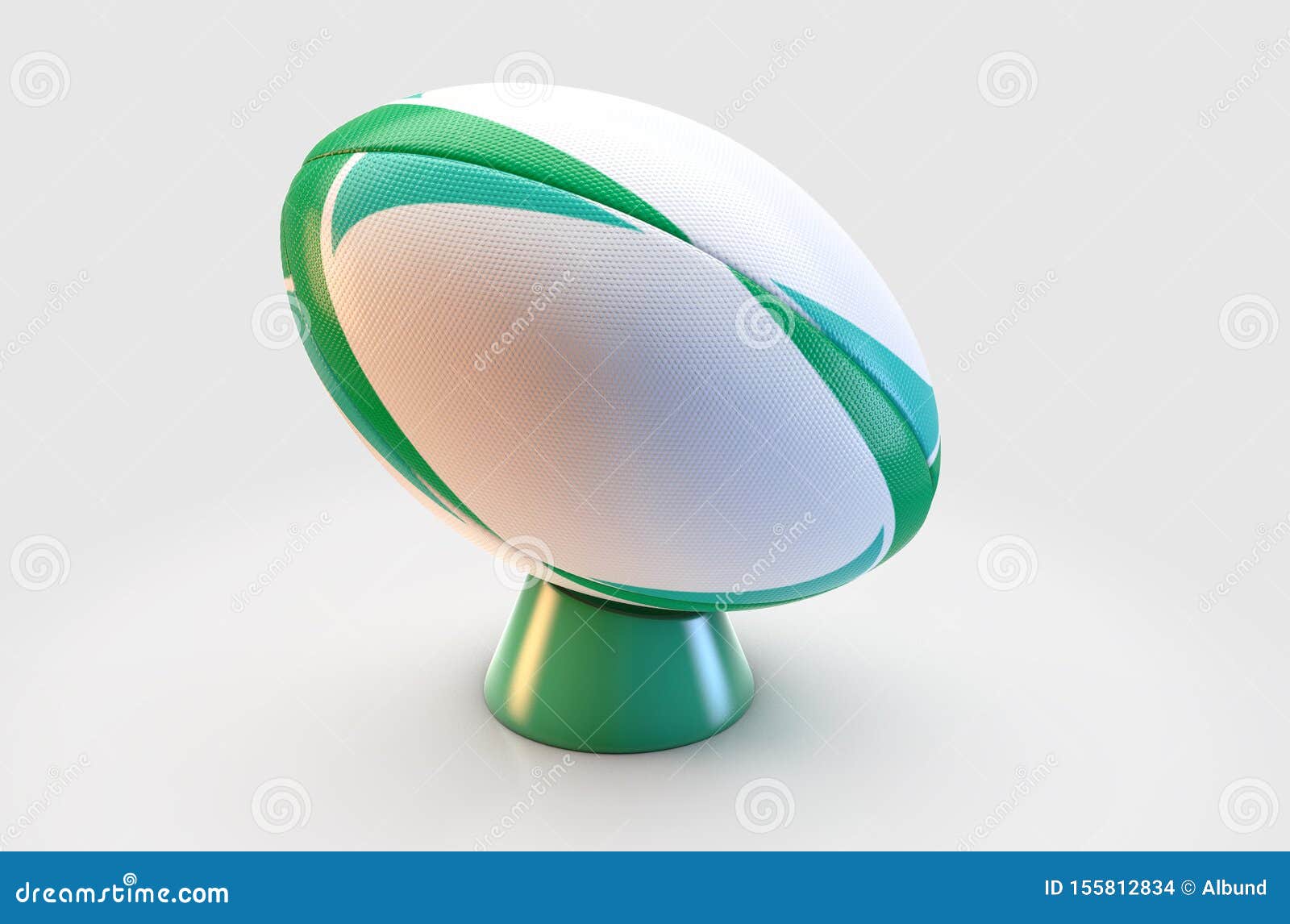 Green and White Rugby Ball stock illustration. Illustration of union ...