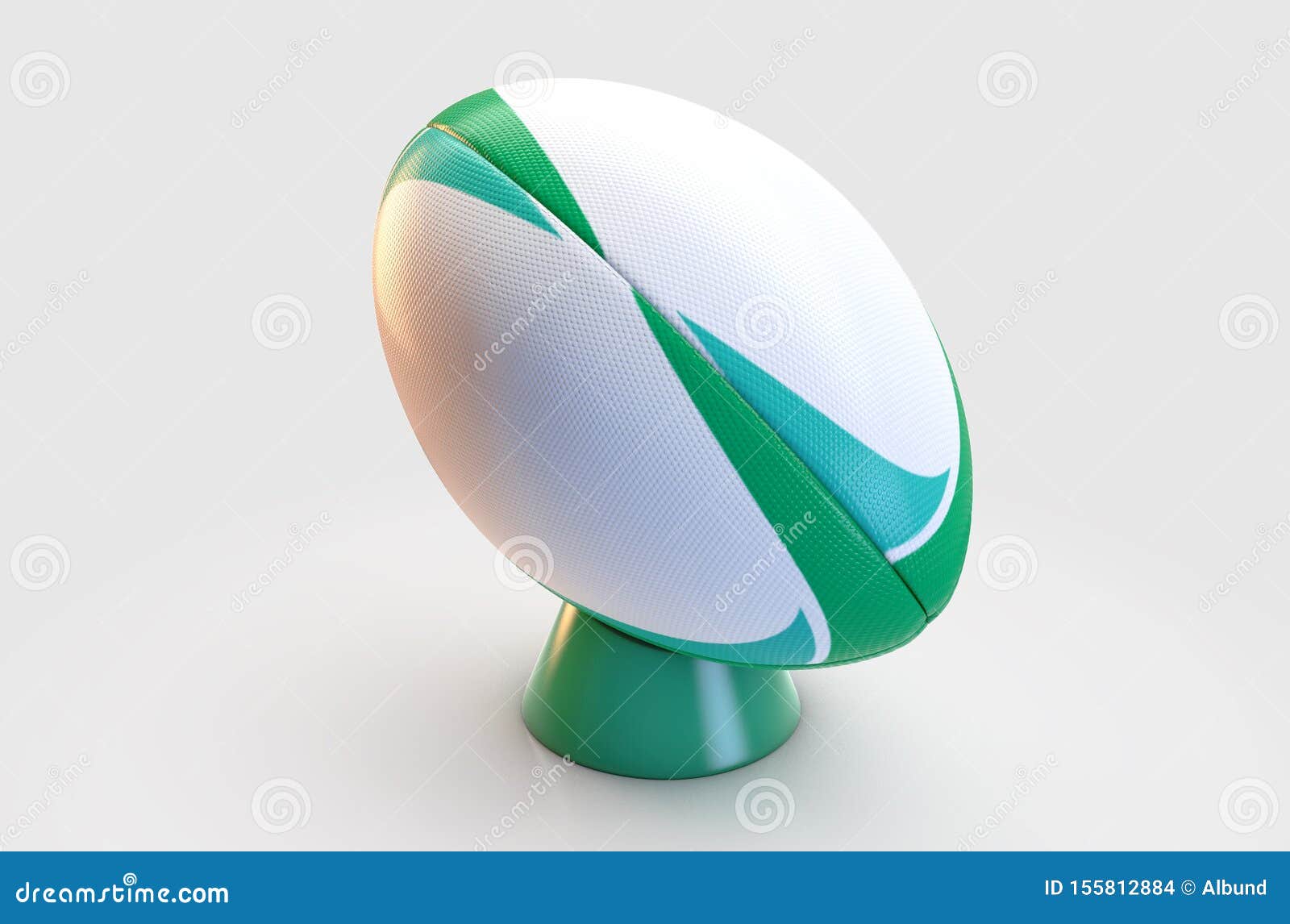 Green and White Rugby Ball stock illustration. Illustration of ...