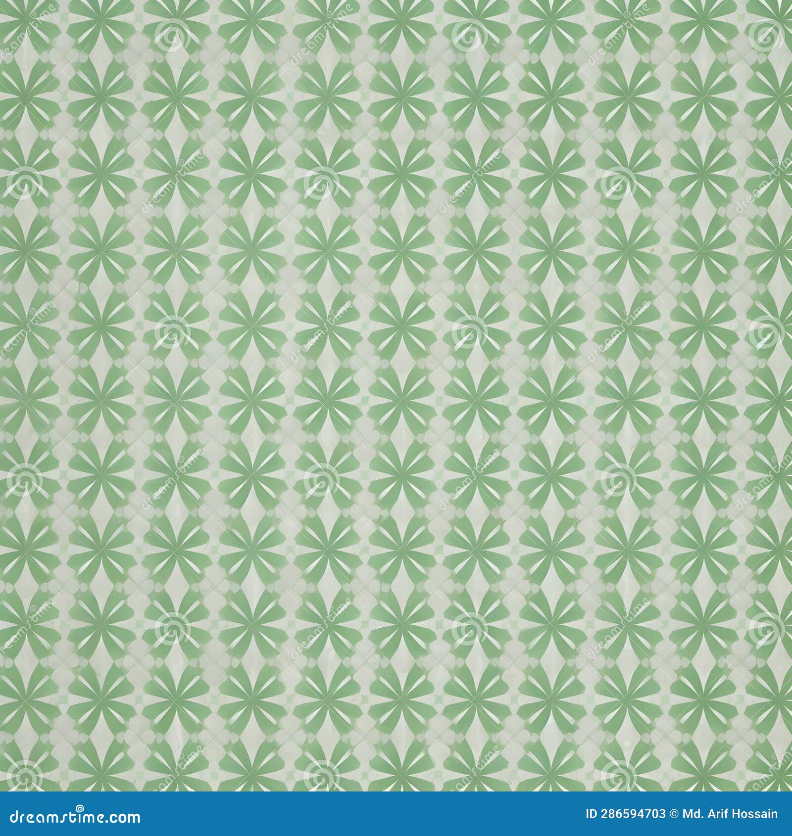 Green and White Star Tile Pattern Image Generated by Ai Stock ...