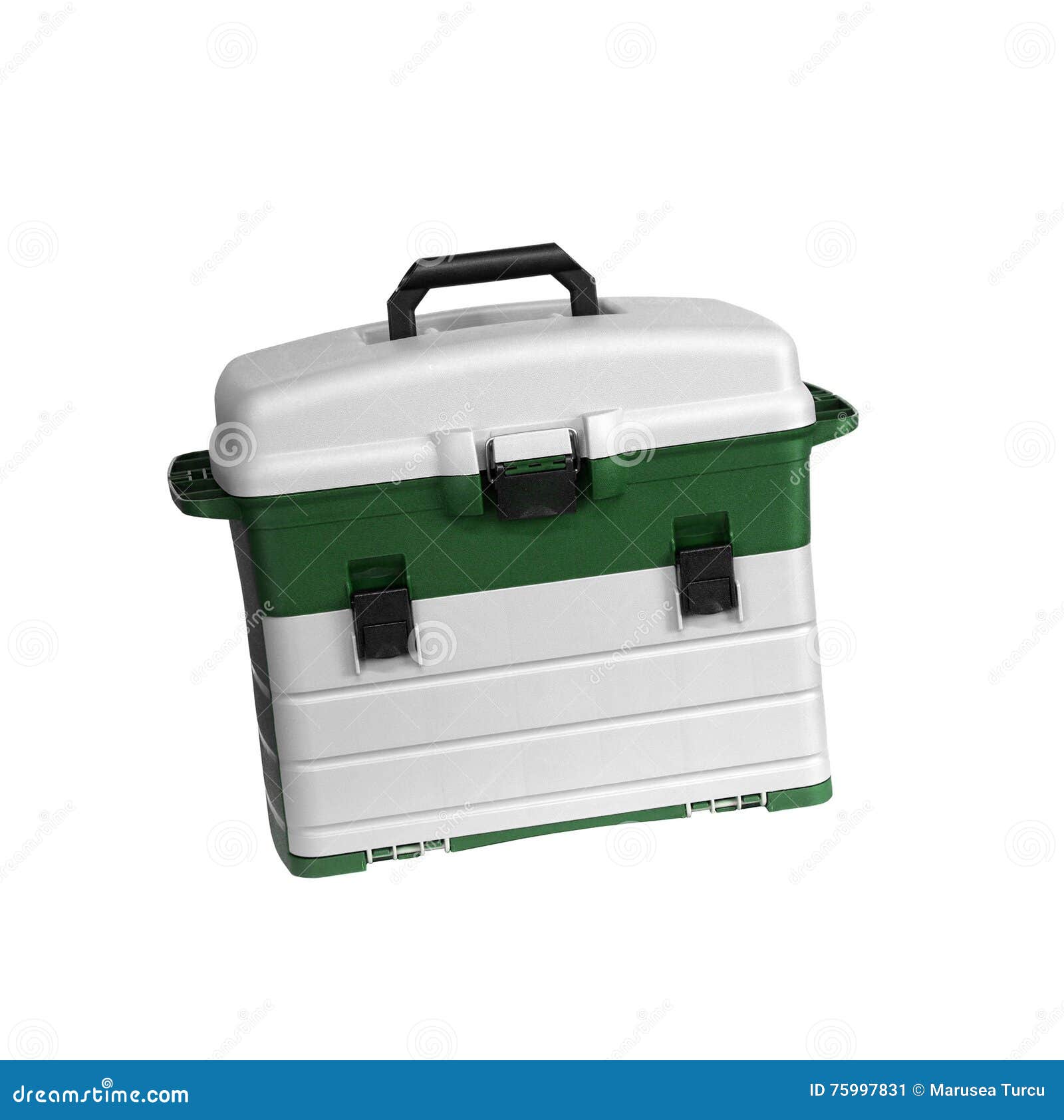 Green and White Tool Box Isolated Stock Image - Image of level ...