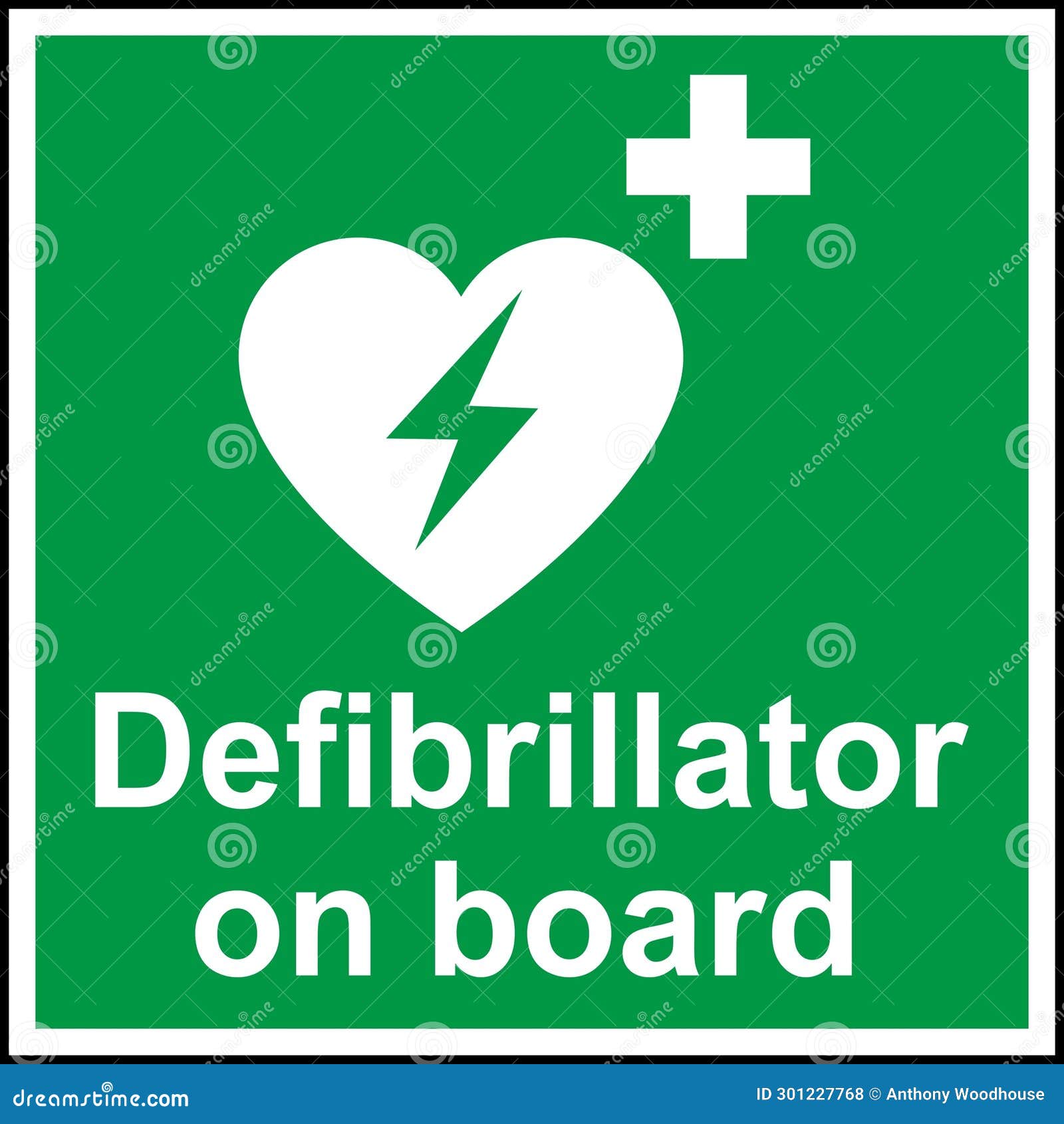 Green and White Vector Graphic of a CPR AED Indicating a Defibrillator ...