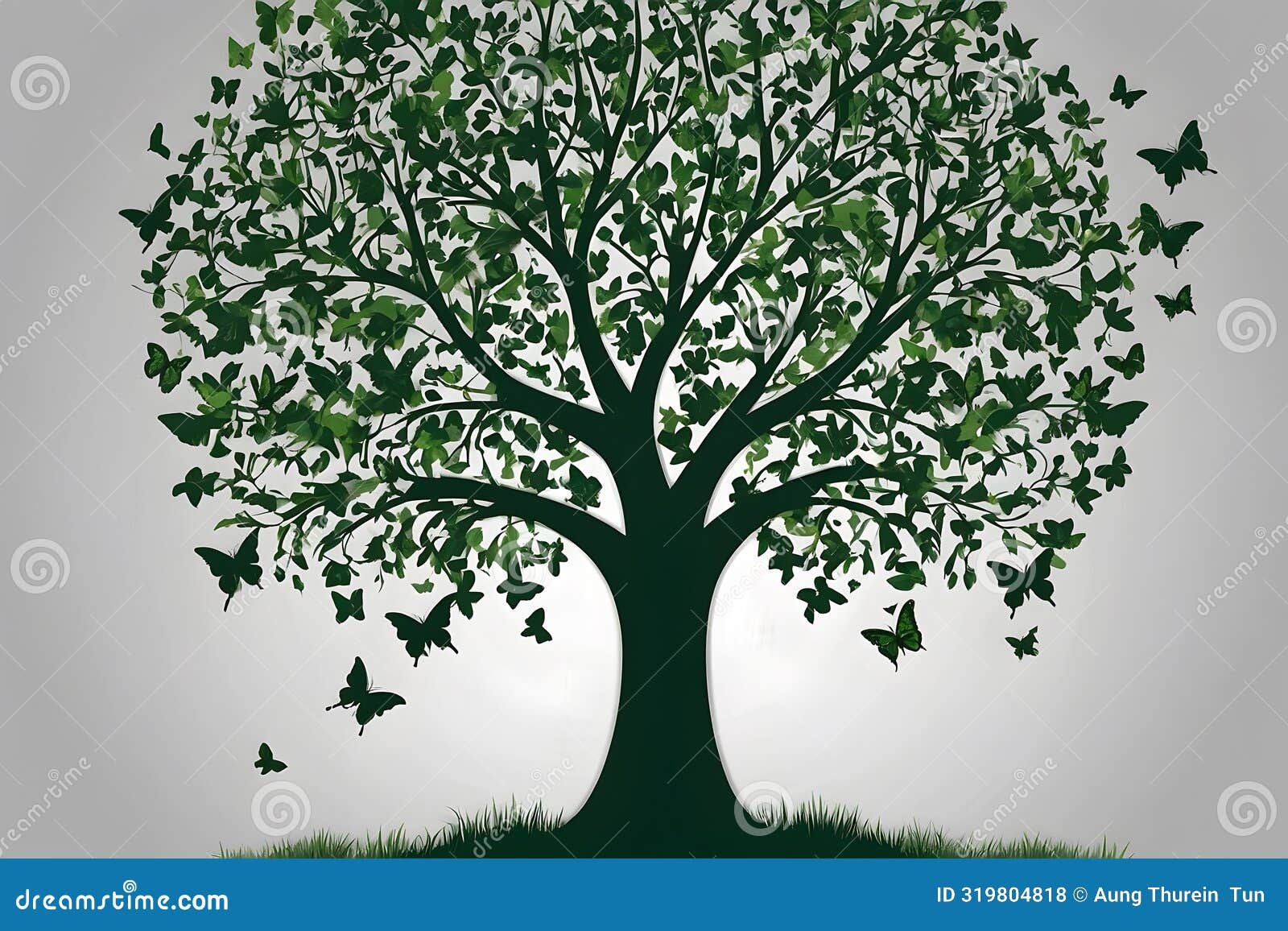 A Green Wide Tree with an Isolated Background Stock Photo - Image of ...