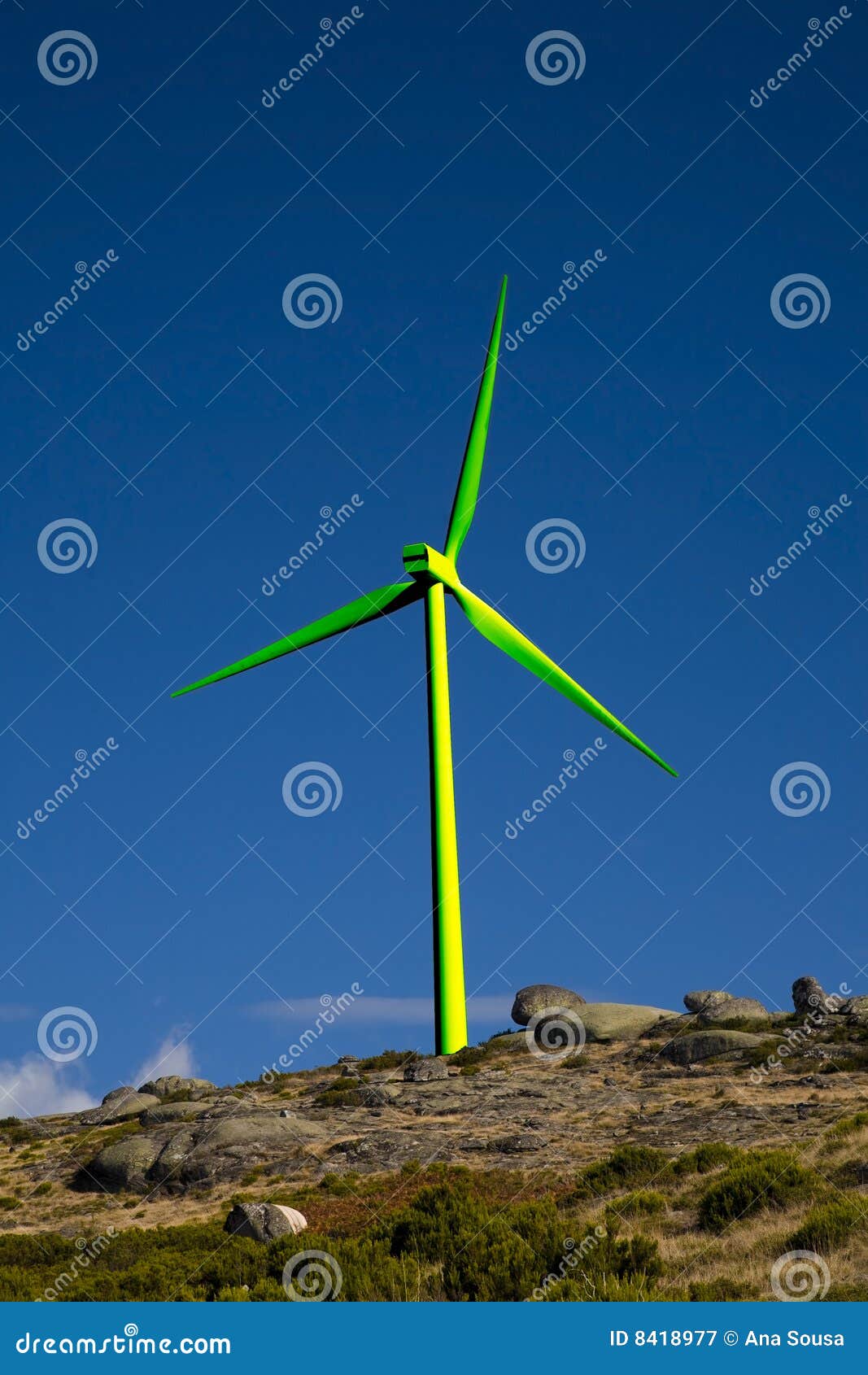 Green wind turbine stock image. Image of environment, nature - 8418977
