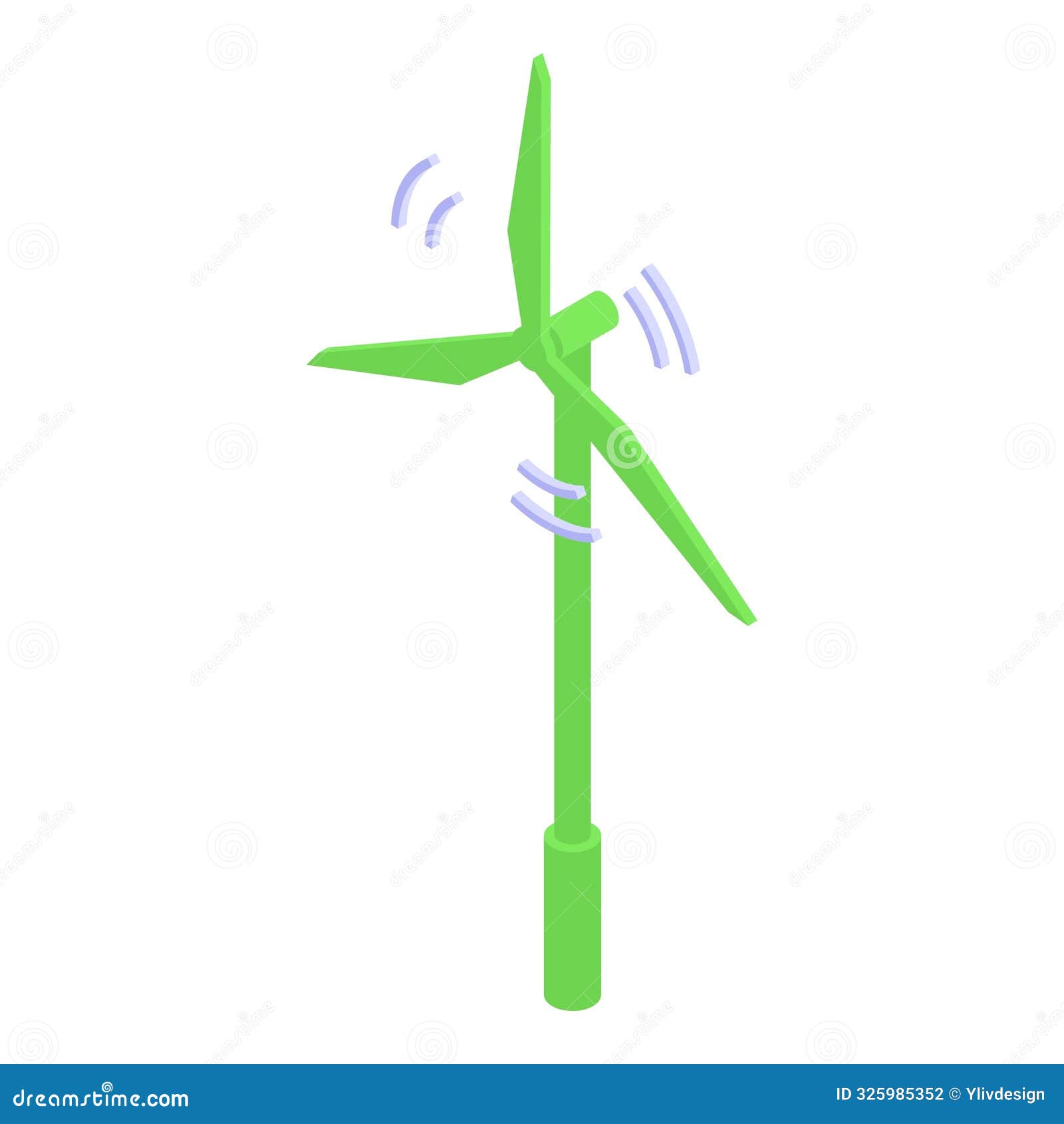Green Wind Turbine Converting Wind Energy Isometric View Stock ...