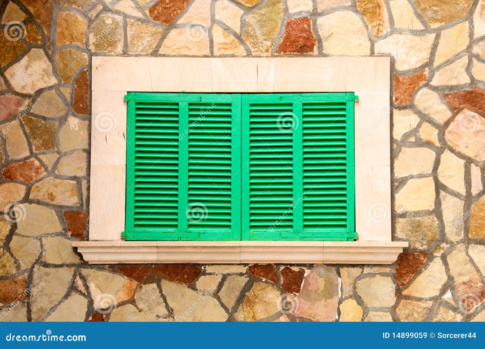 Green Window stock image. Image of stonewall, secret - 14899059