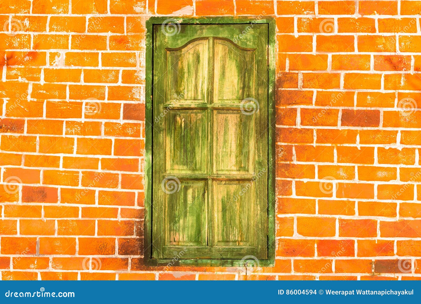 Green Window on Distorted Wall Stock Photo - Image of house, detail ...