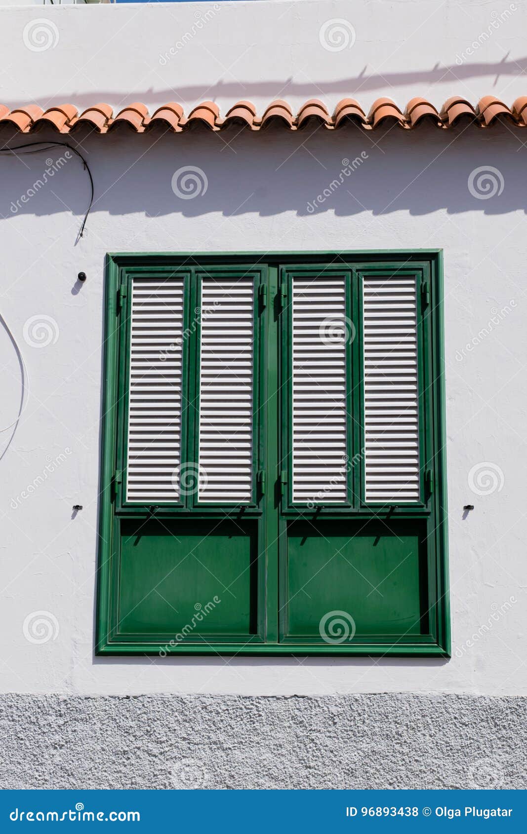 Green Window in the Old Spanish House Stock Photo - Image of painted ...