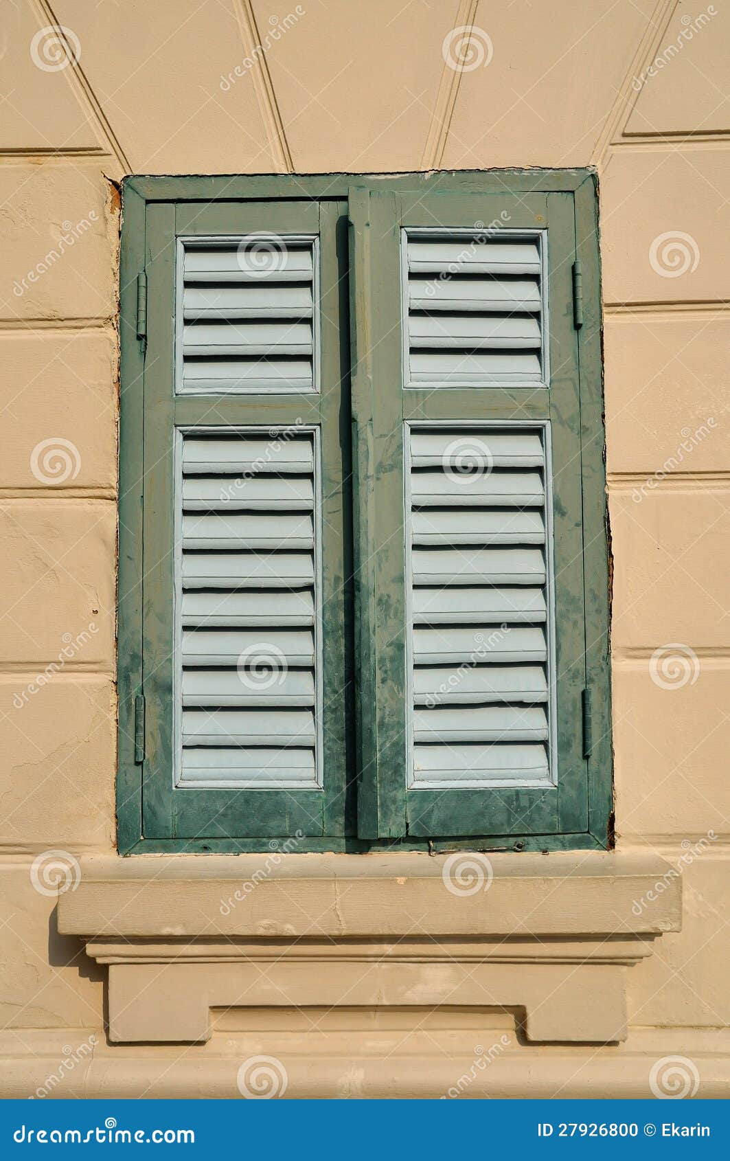Green windows stock photo. Image of ancient, siding, architecture ...