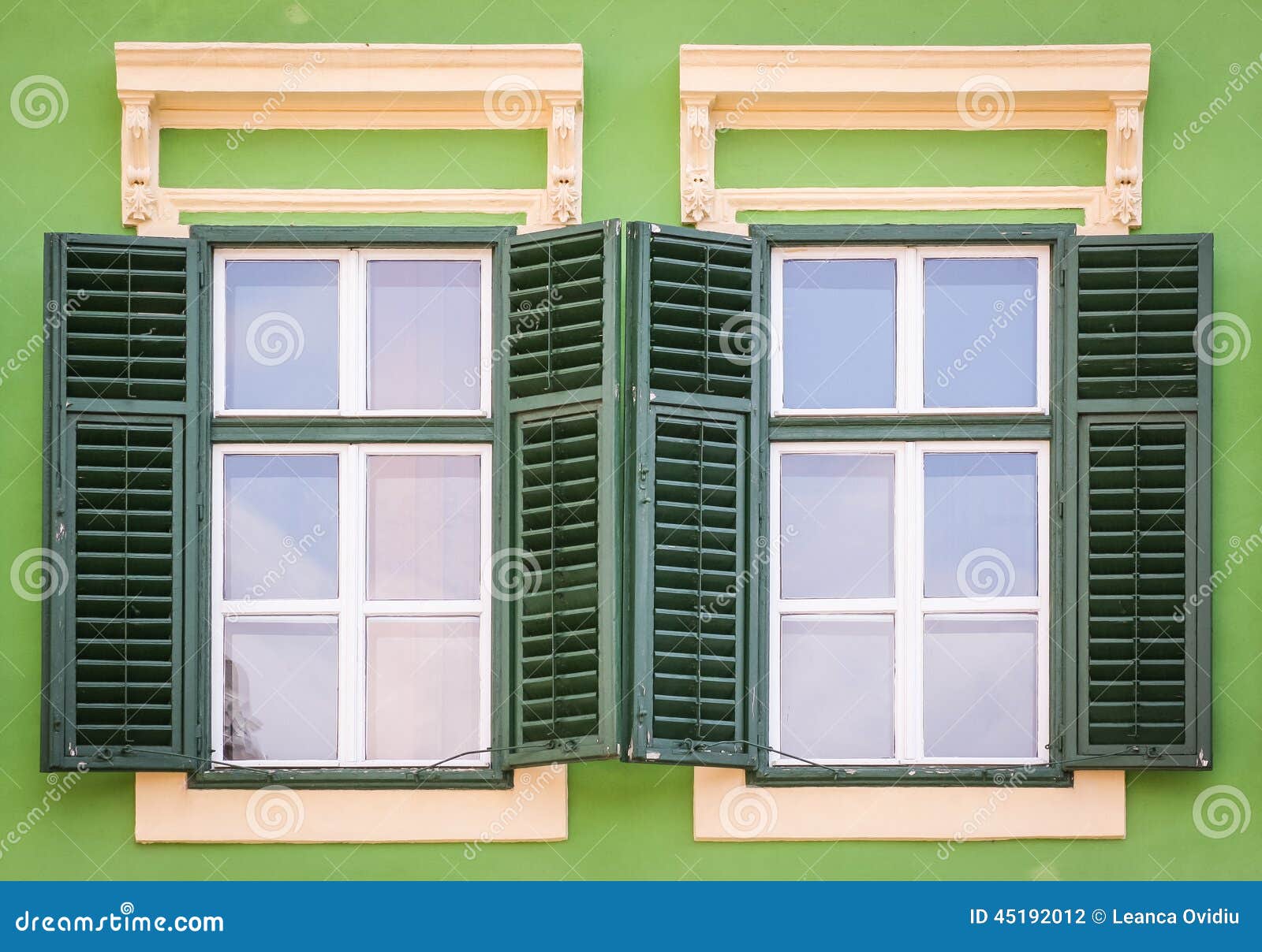 Green windows stock photo. Image of wooden, color, frame - 45192012