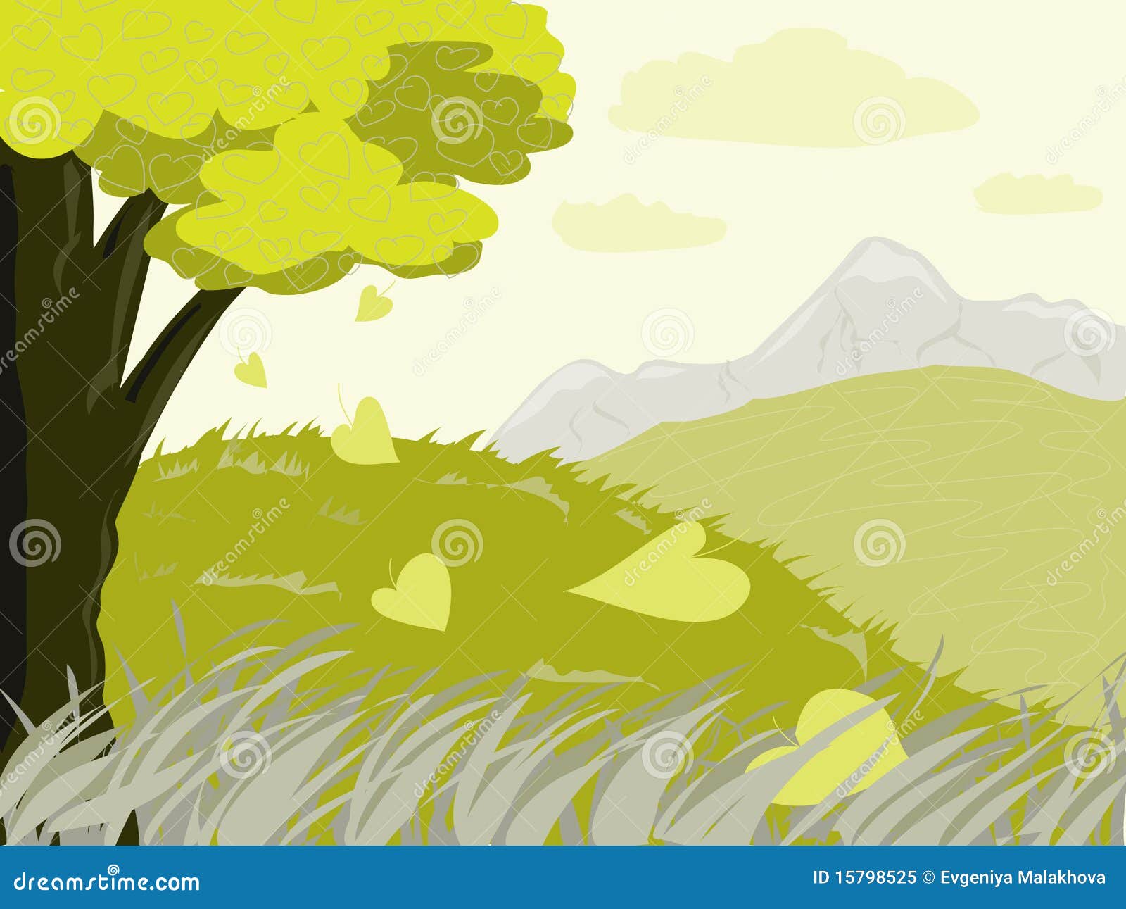 Green windy scene stock vector. Illustration of graphic - 15798525