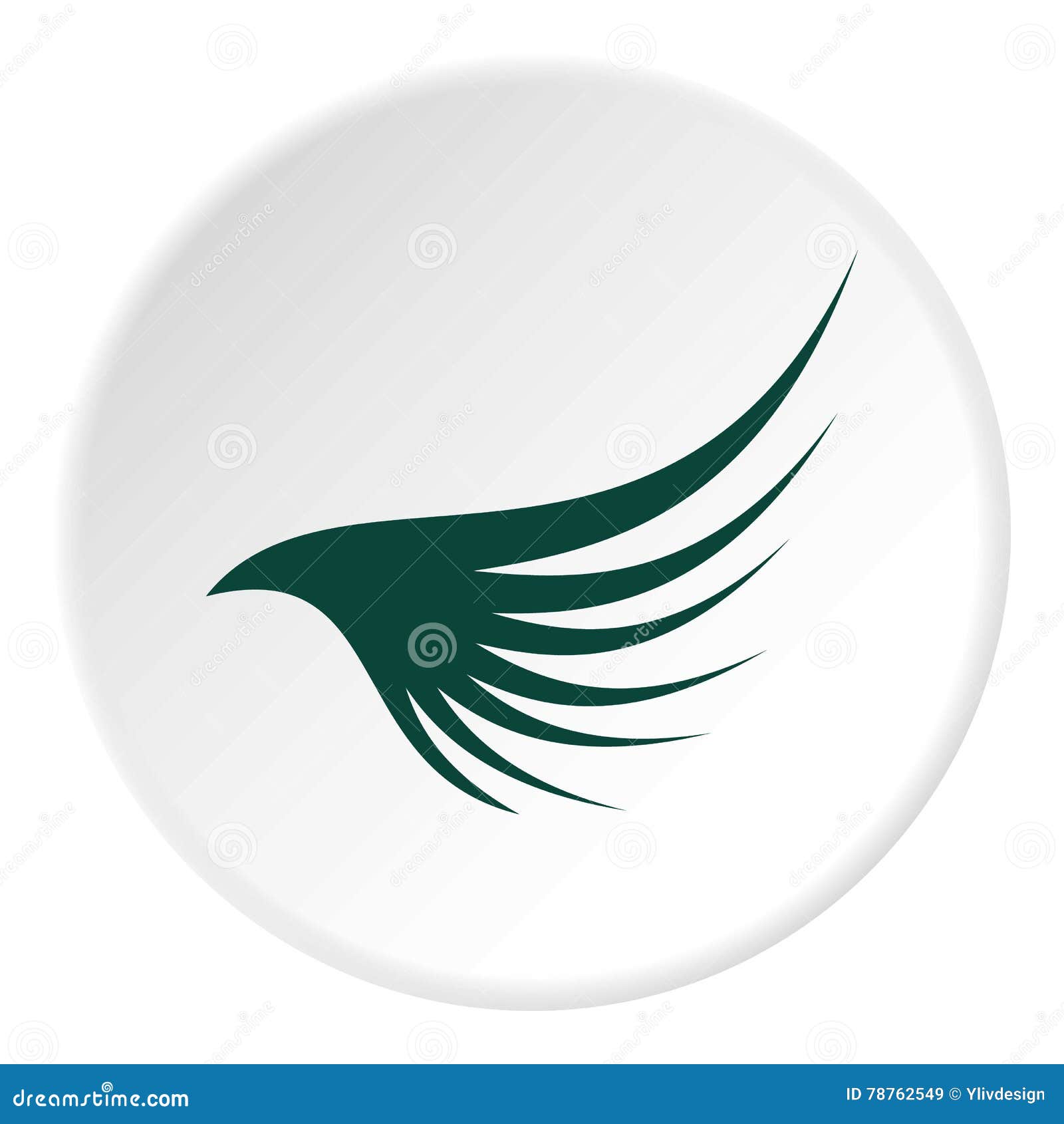 Green Wing Icon, Flat Style Stock Vector - Illustration of element ...