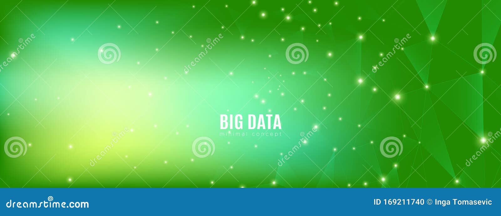 Green Wireframe Banner. Technology Visualization Stock Vector ...