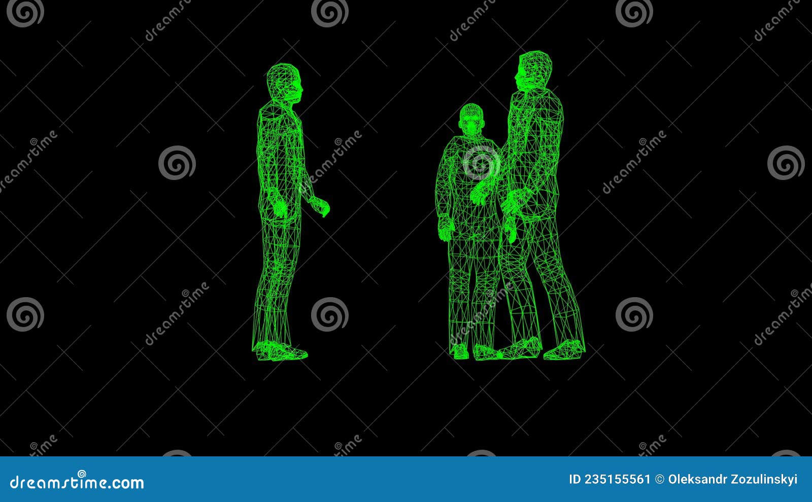 Green Wireframe People Speak Cyberpunk 3d Style 80s 90s Computer ...