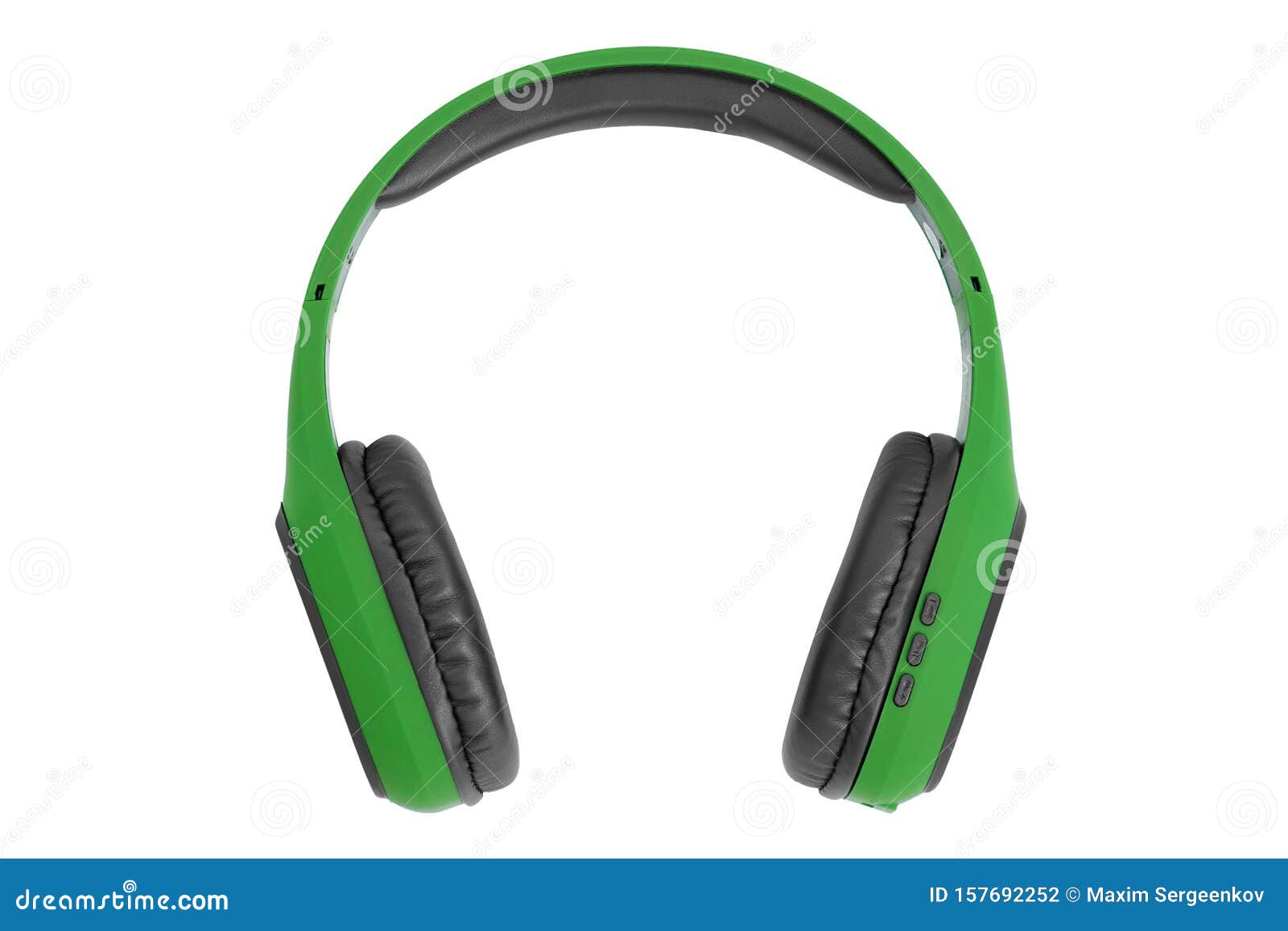 Green wireless headphones stock photo. Image of earphone - 157692252