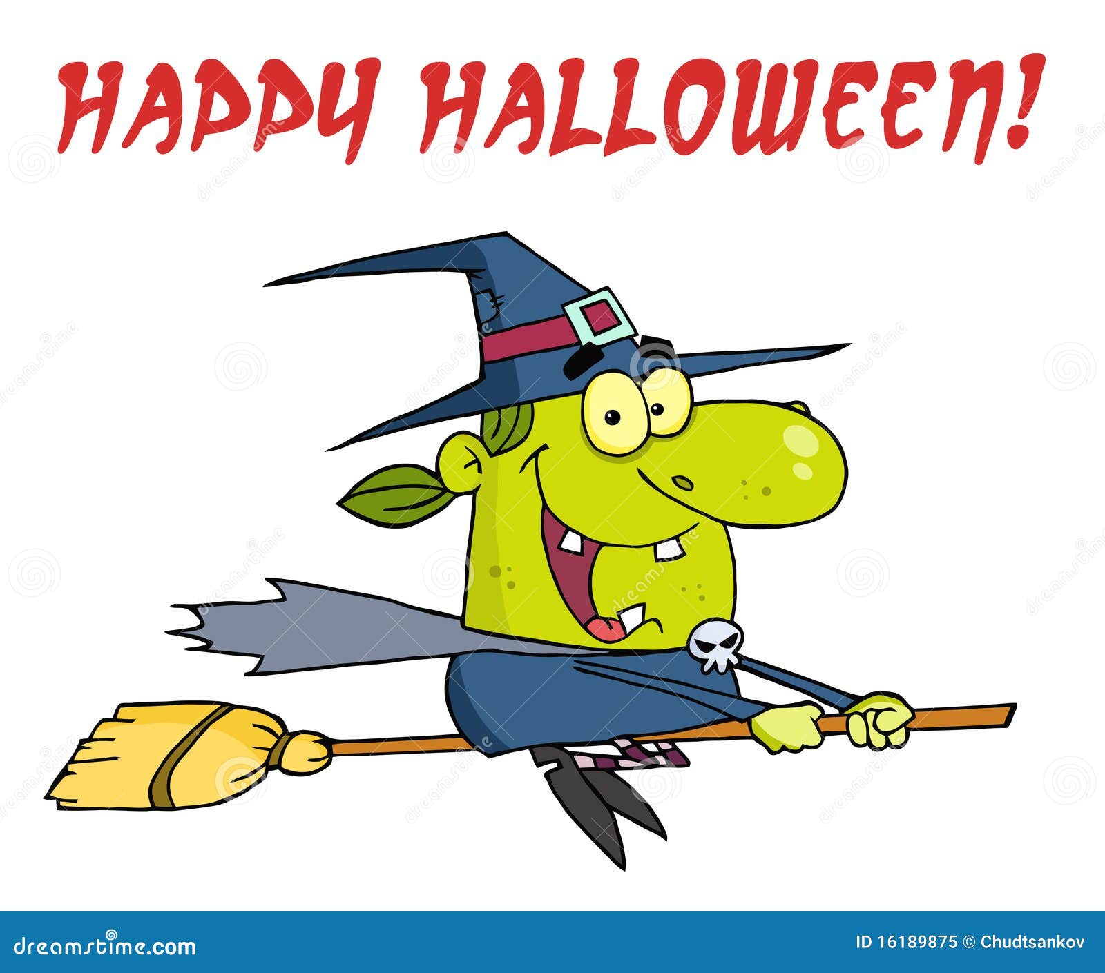 Green Witch Face Cartoon Vector | CartoonDealer.com #26924993