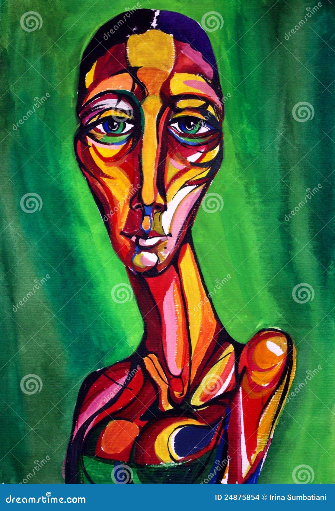 Green woman stock illustration. Illustration of stylized - 24875854