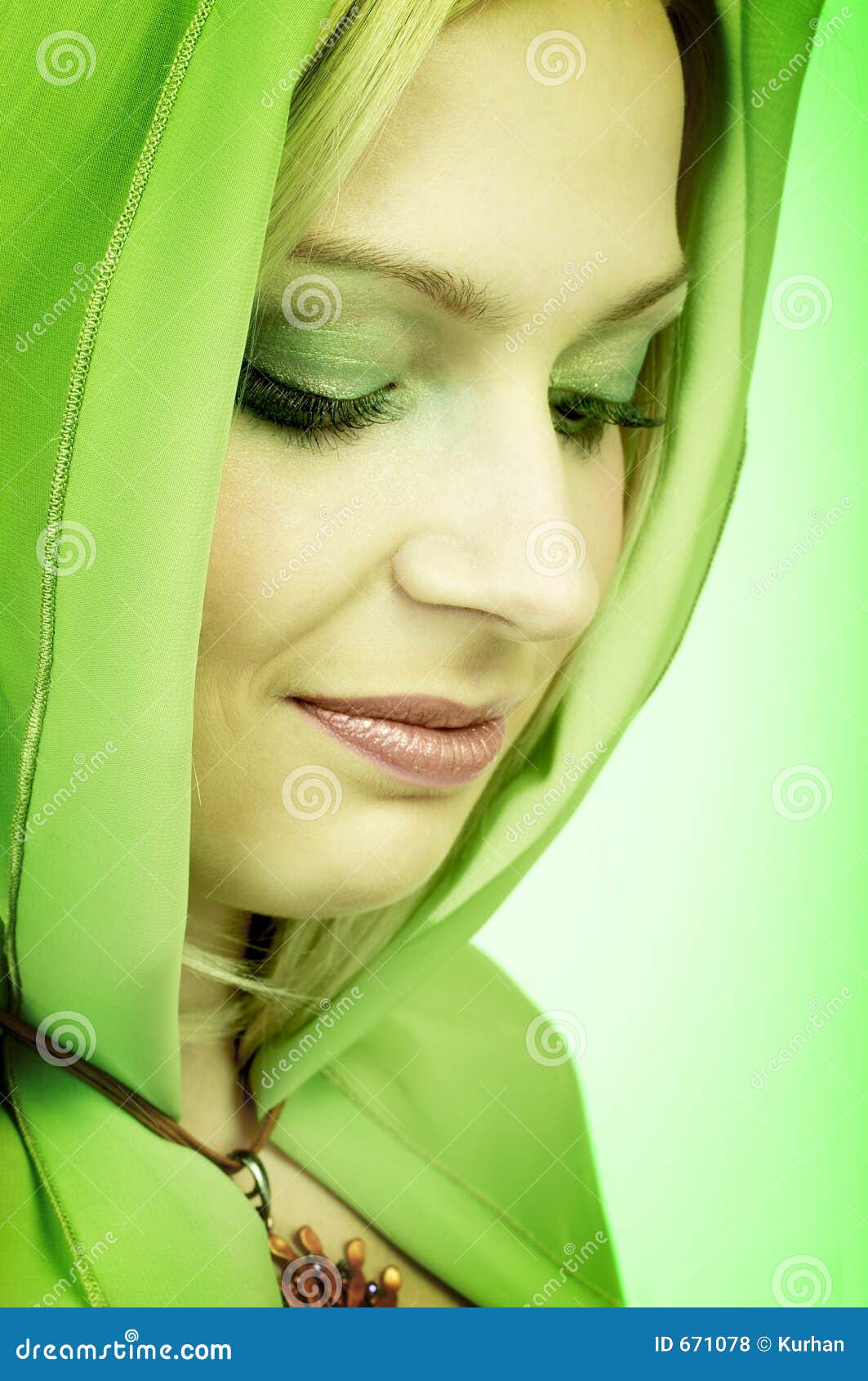 Green woman. stock photo. Image of eyes, glamorous, gorgeous - 671078