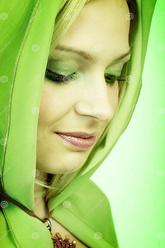 Green woman. stock photo. Image of eyes, glamorous, gorgeous - 671078