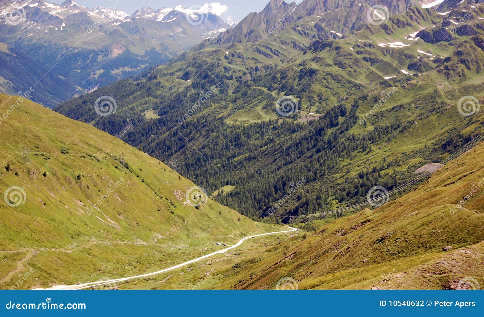 Green and wooded Alps stock photo. Image of snow, high - 10540632