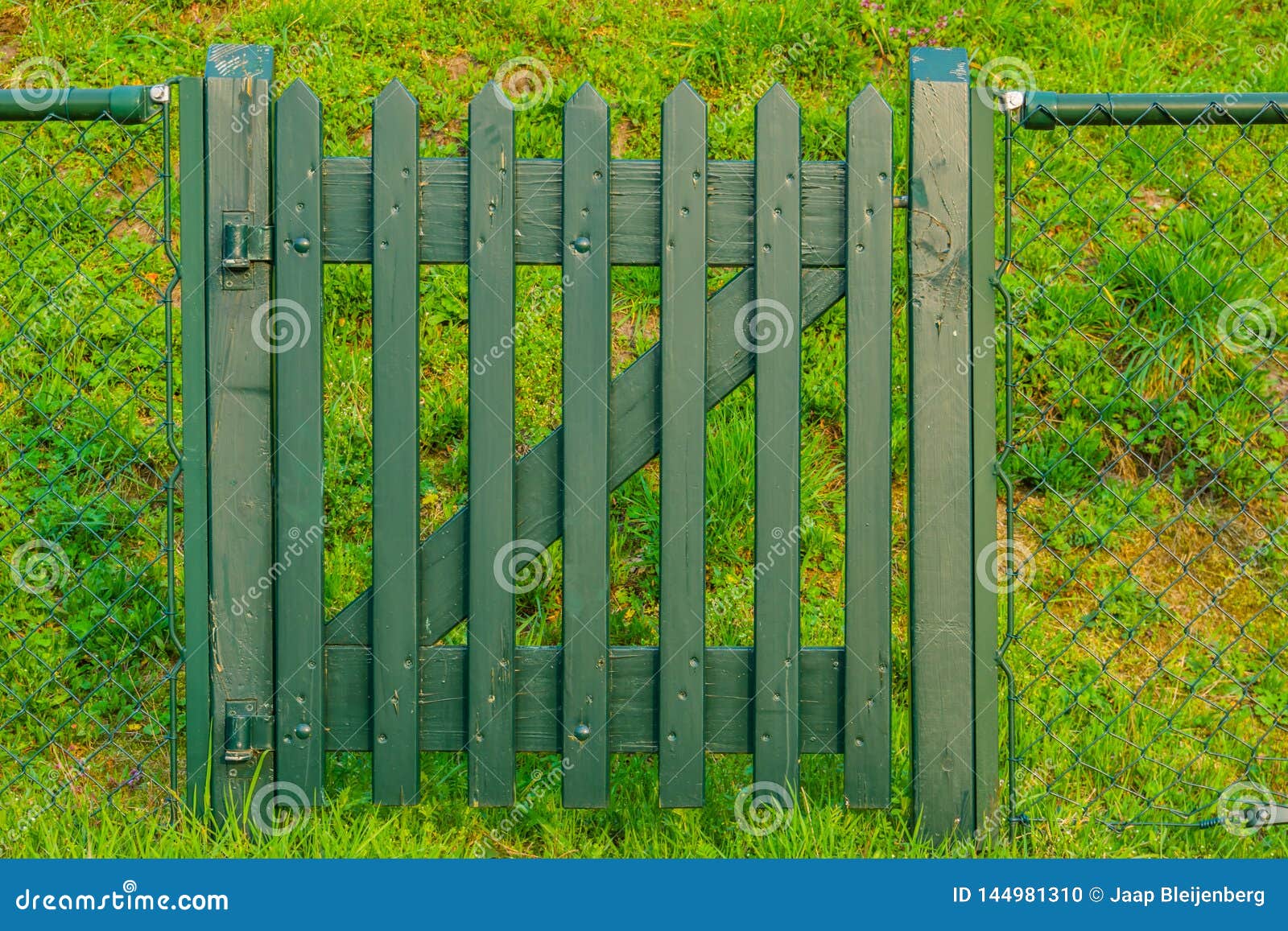 Green Wooden Gate, Entry To the Garden or Paddock Stock Photo - Image ...