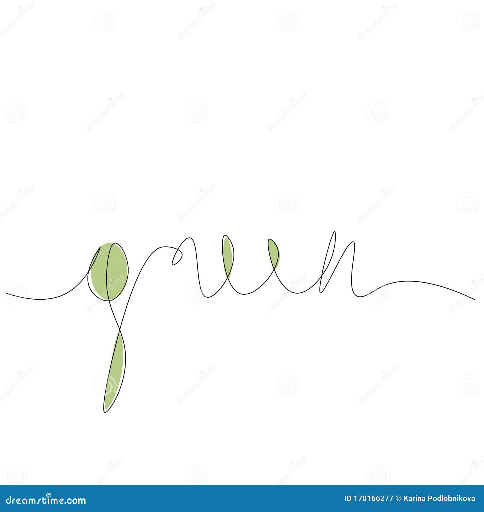 Green Word Hand Drawing, Vector Illustration Stock Vector ...
