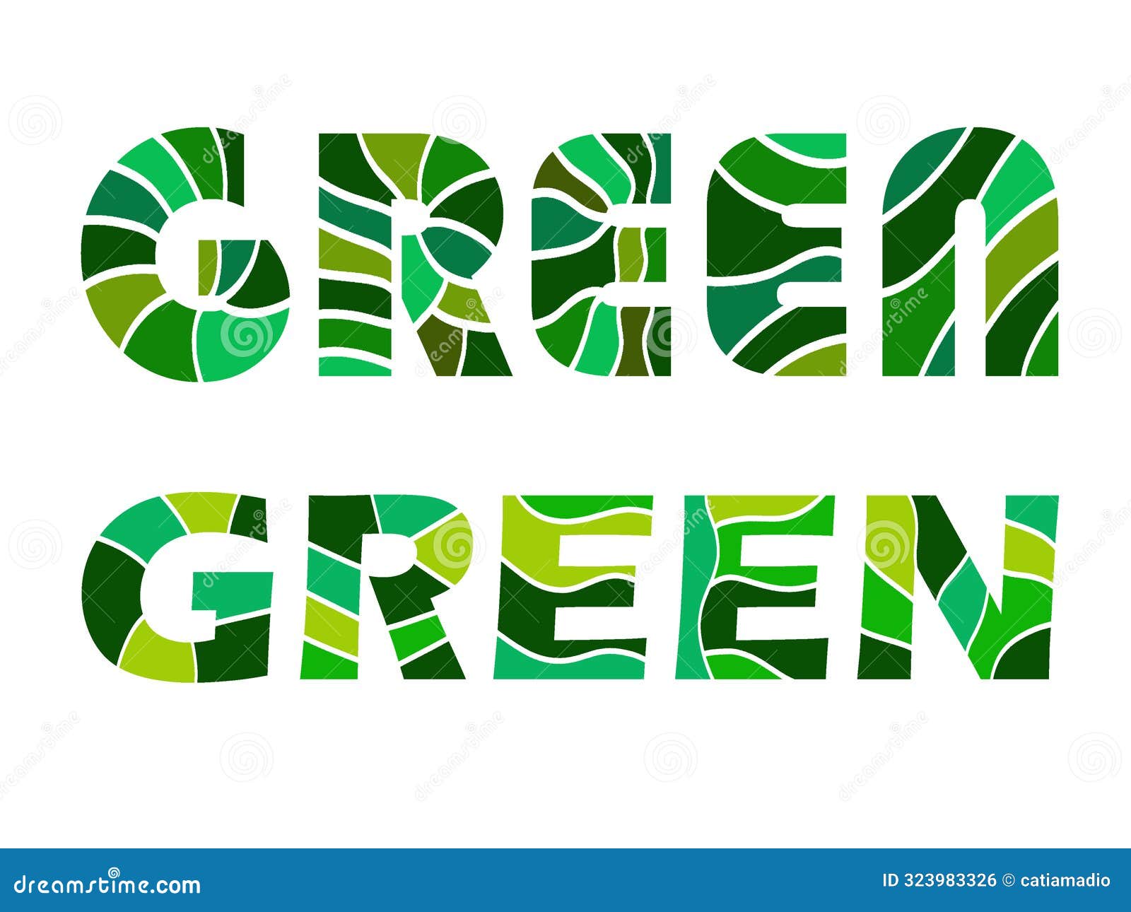 Green Word Nature Related Logos Stock Illustration - Illustration of ...