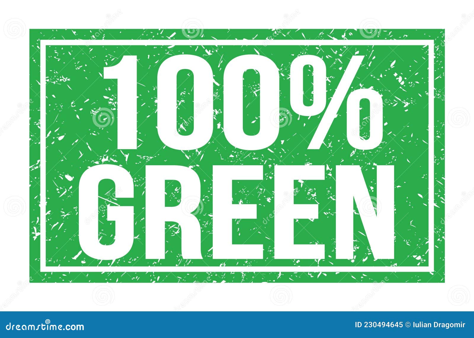 100 GREEN, Words on Green Rectangle Stamp Sign Stock Illustration ...