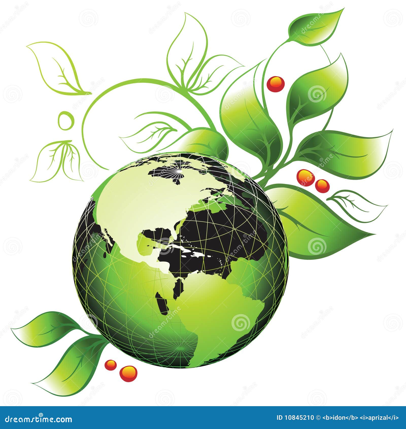 Green world stock illustration. Illustration of sign - 10845210