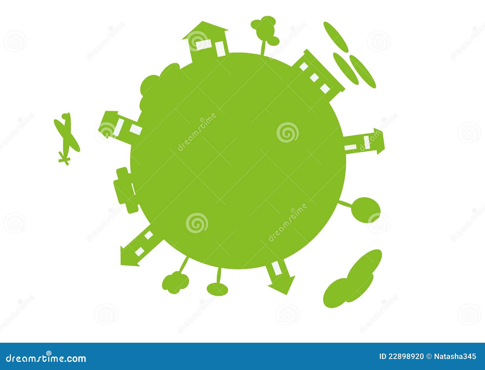 Green world stock vector. Illustration of house, city - 22898920