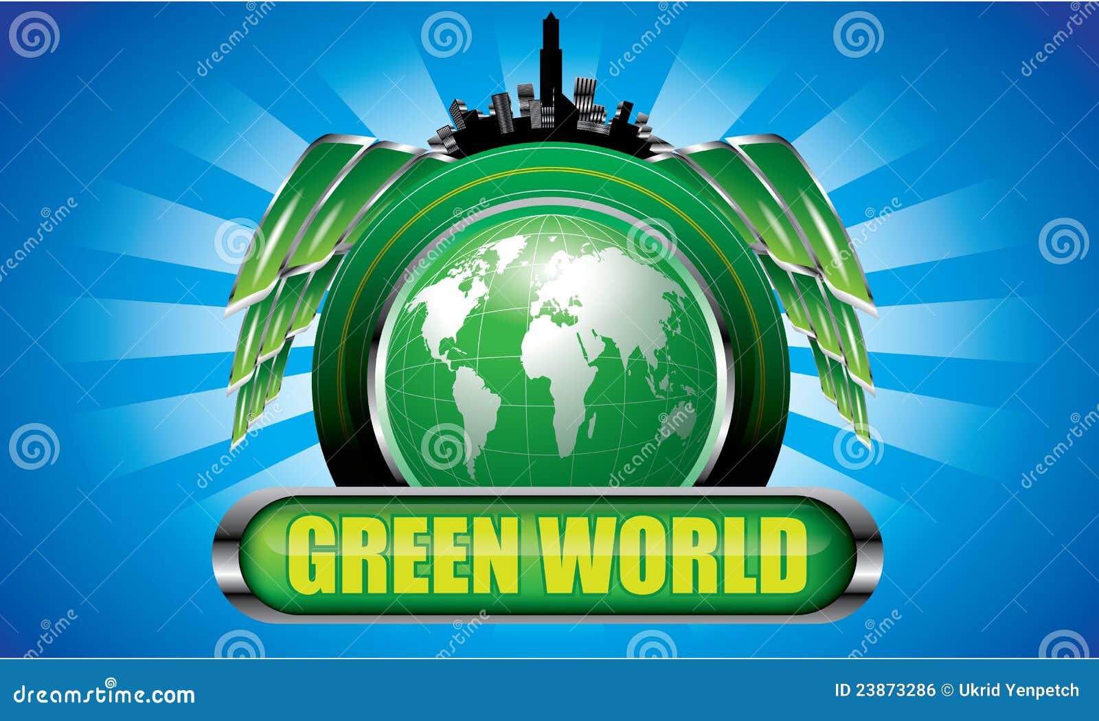 Green world stock vector. Illustration of creative, green - 23873286