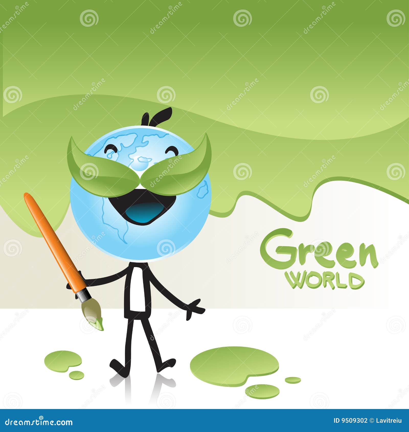Green world stock vector. Illustration of globe, blot - 9509302