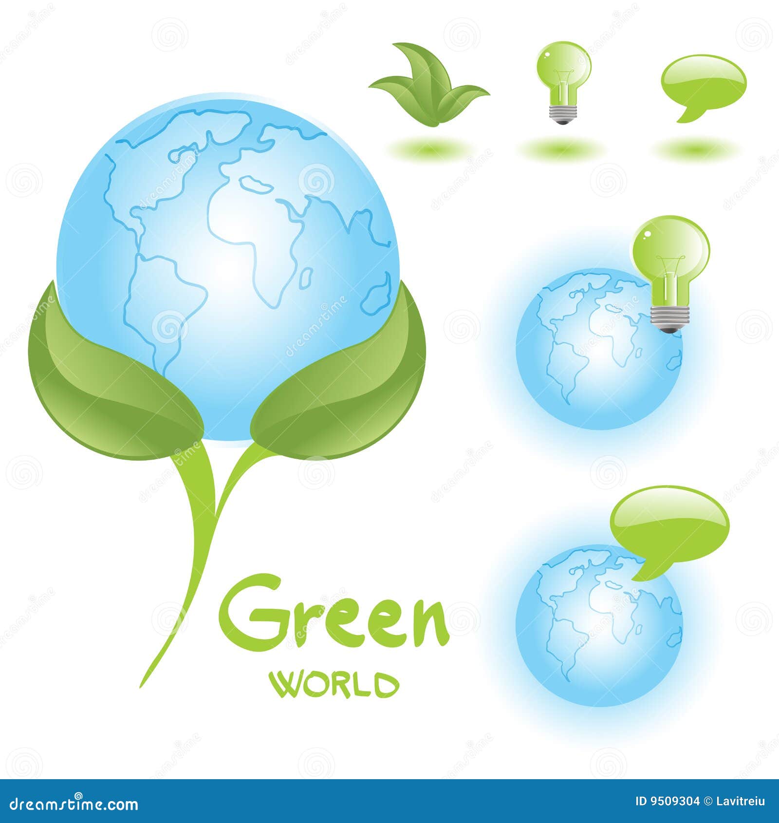 Green world stock vector. Illustration of earth, icon - 9509304