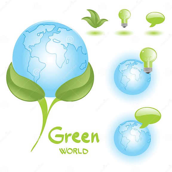 Green world stock vector. Illustration of earth, icon - 9509304