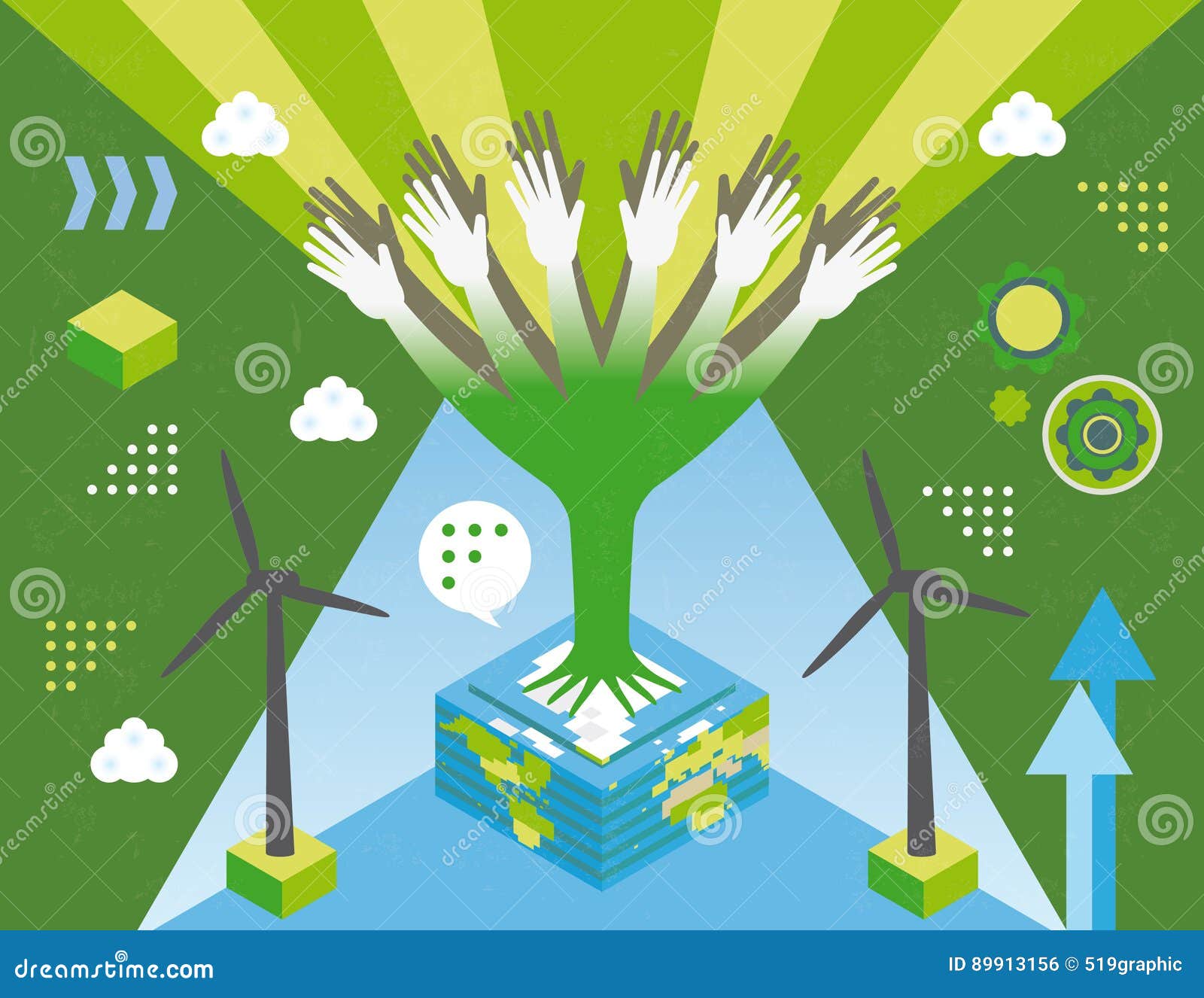Green world concept stock vector. Illustration of friendly - 89913156