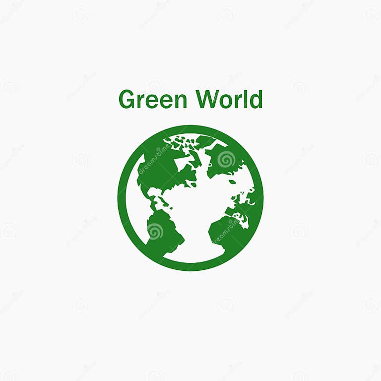 Green World. World Icon. Vector Illustration. EPS 10 Stock Illustration ...
