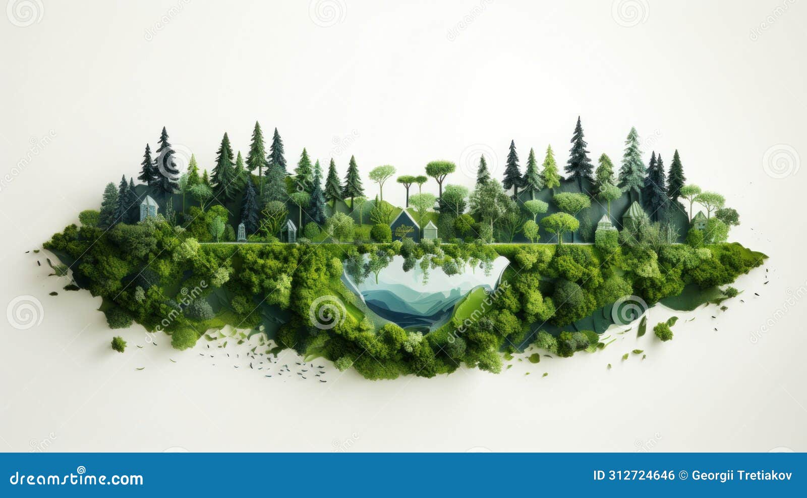Green World Map Art Installation Stock Illustration - Illustration of ...