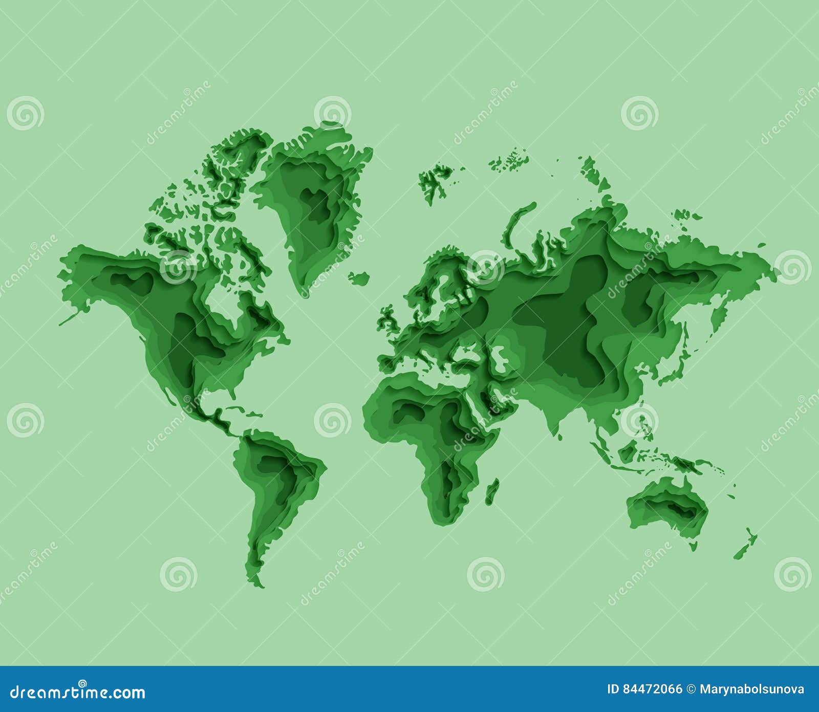 Green World Map with Continents and Mainlands Stock Vector ...