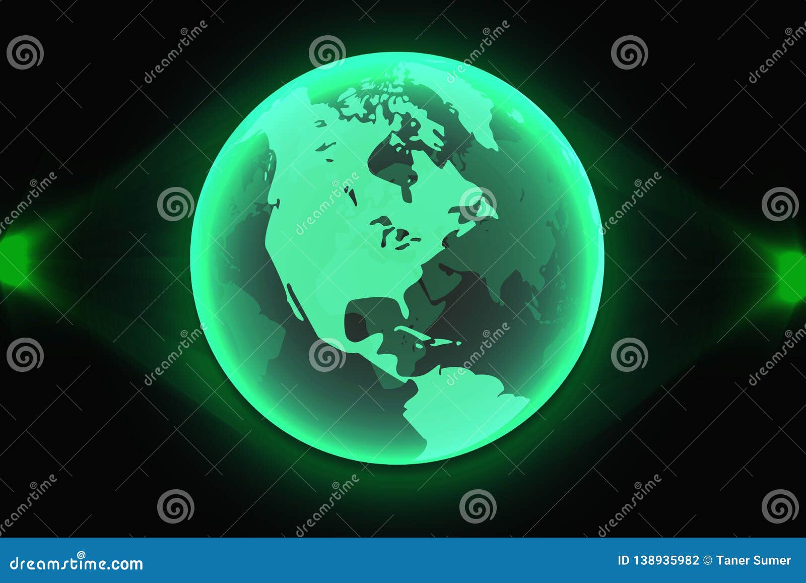 Green World Map Global Hologram, Vector Stock Vector - Illustration of ...