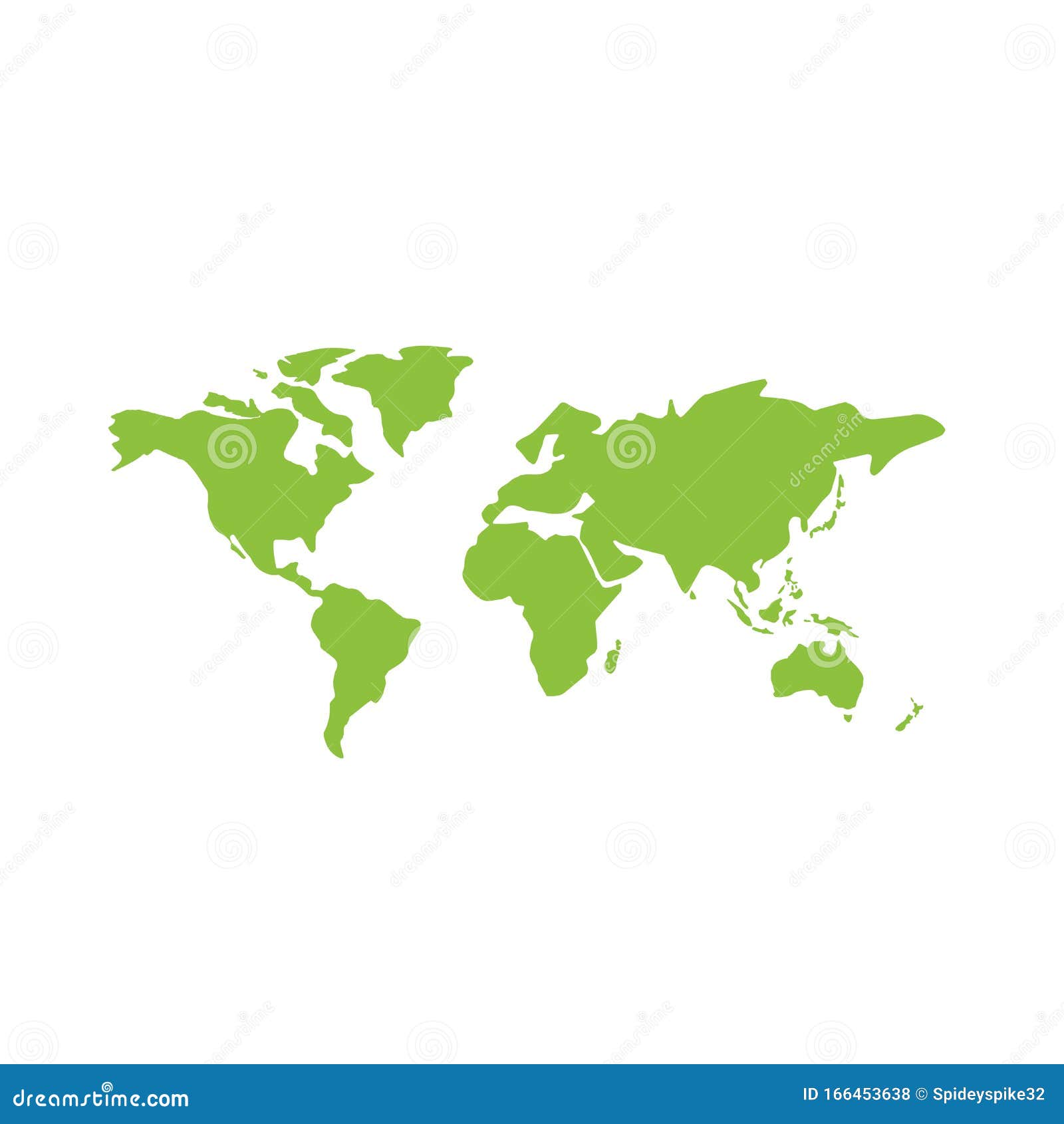 Green World Map Illustration. Isolated Vector Illustration Stock ...