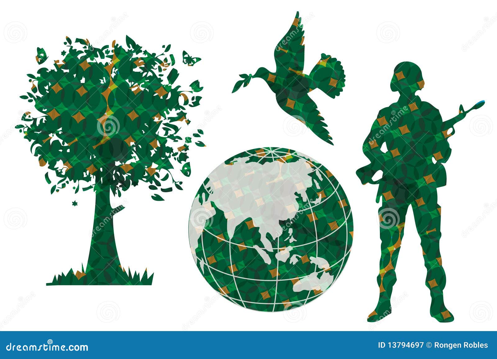 Green world peace stock illustration. Illustration of leaves - 13794697