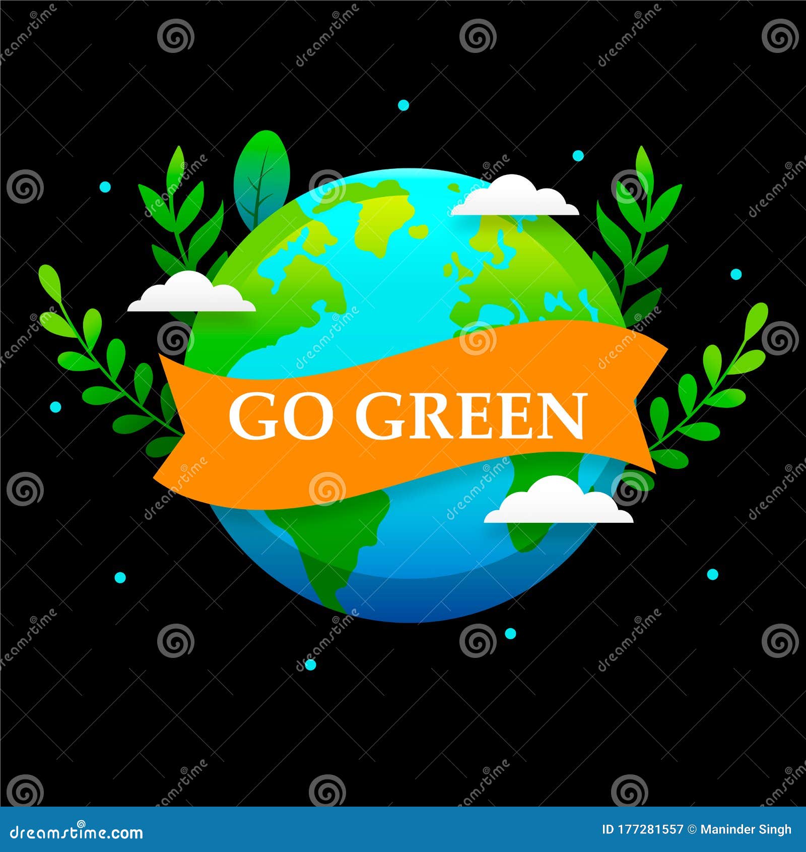 Go Green. stock illustration. Illustration of blackboard - 177281557