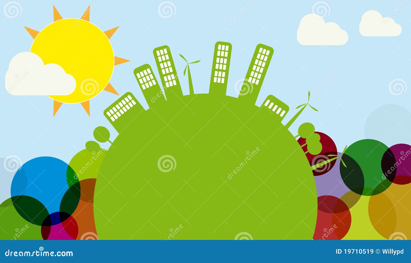 Green world skyline stock vector. Illustration of skyscraper - 19710519